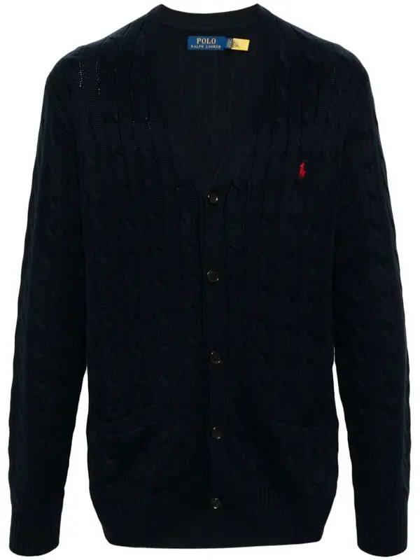 Polo Ralph Lauren Logo-embroidered Cable-knit Cardigan