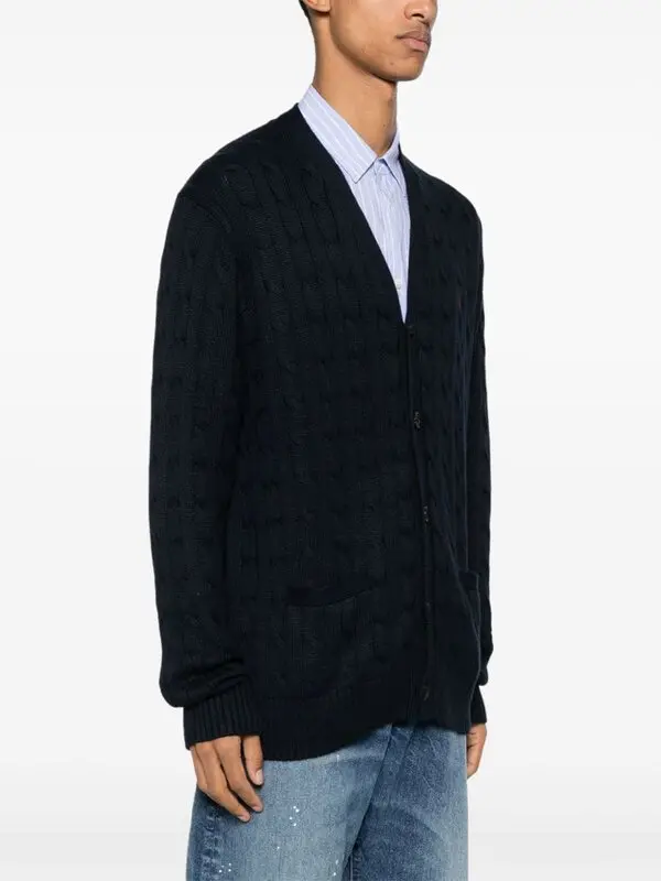 Polo Ralph Lauren Logo-embroidered Cable-knit Cardigan