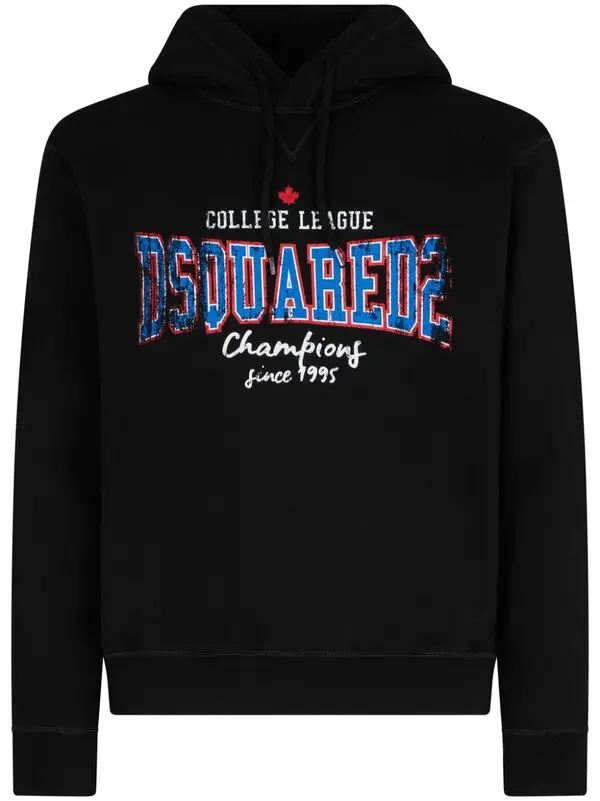 Dsquared2 Cotton Logo Hoodie - Black