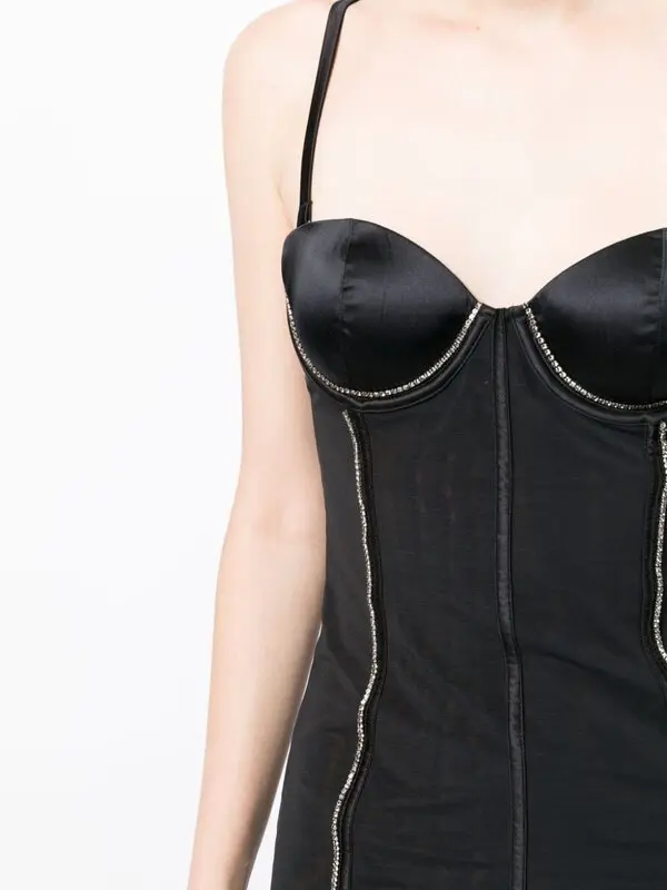 FLEUR DU MAL Brilliant Mesh Bustier Dress