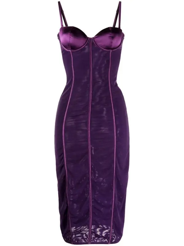FLEUR DU MAL Mesh Bustier Dress