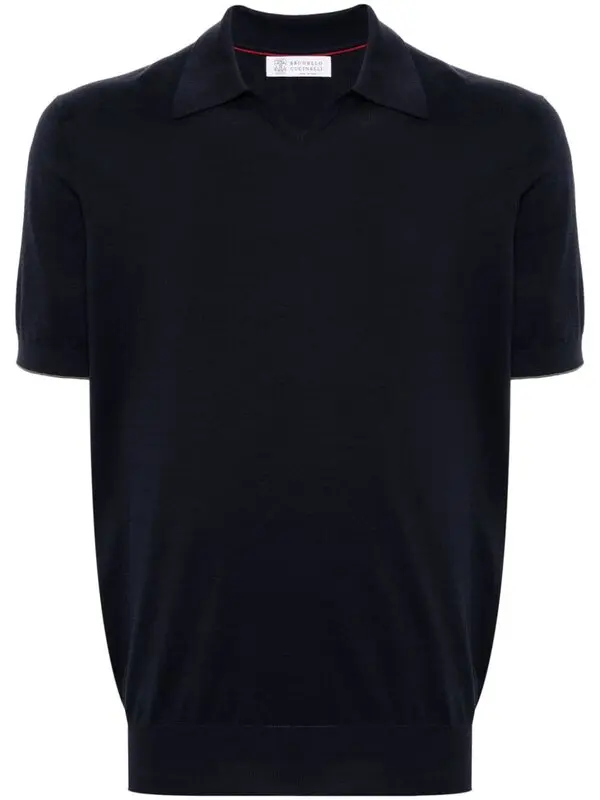 Brunello Cucinelli Short-sleeve Cotton Polo Shirt - Blue