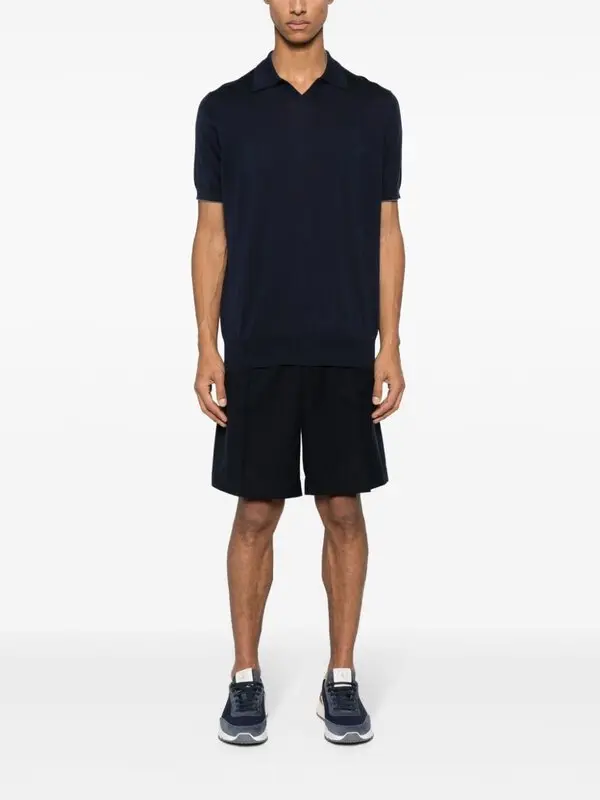 Brunello Cucinelli Short-sleeve Cotton Polo Shirt - Blue