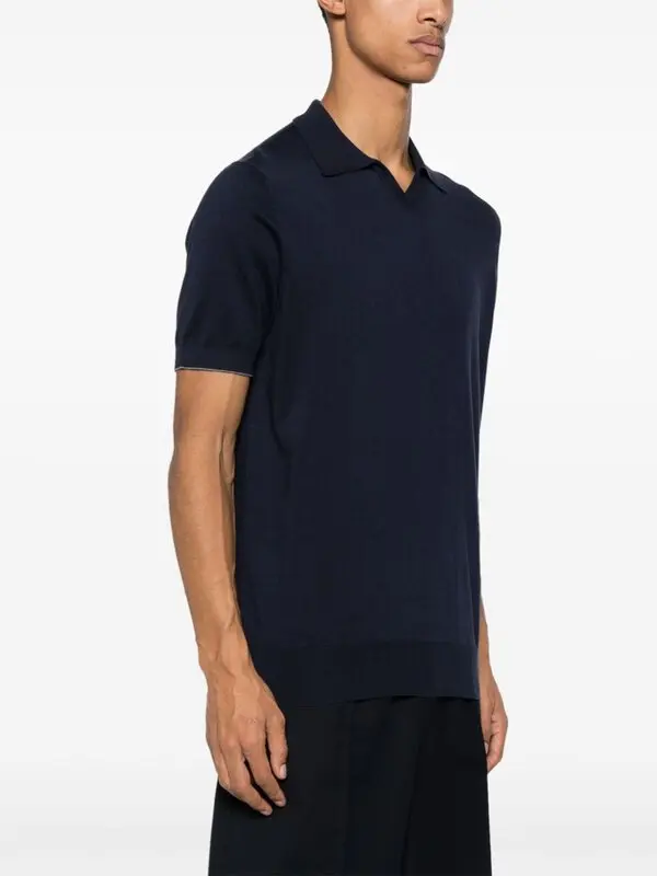 Brunello Cucinelli Short-sleeve Cotton Polo Shirt - Blue