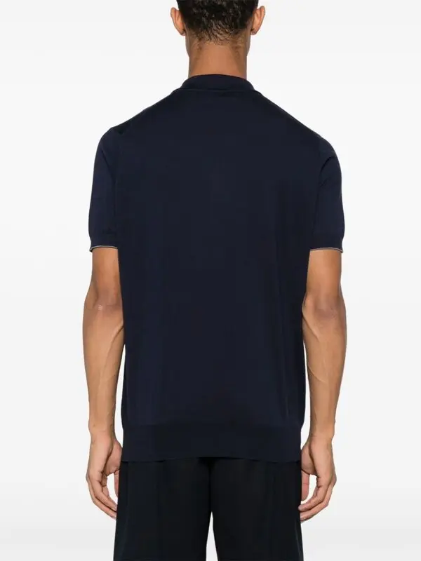 Brunello Cucinelli Short-sleeve Cotton Polo Shirt - Blue