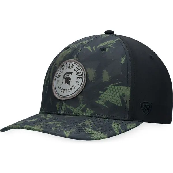 Top Of The World Michigan State Spartans Oht Military Appreciation Camo Render Flex Hat - Black