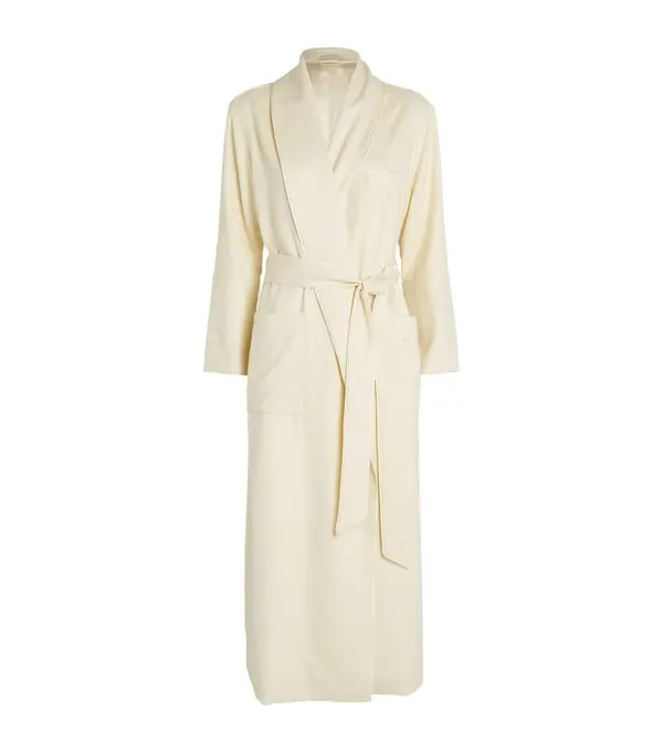 Olivia Von Halle Cashmere Logan Robe - White