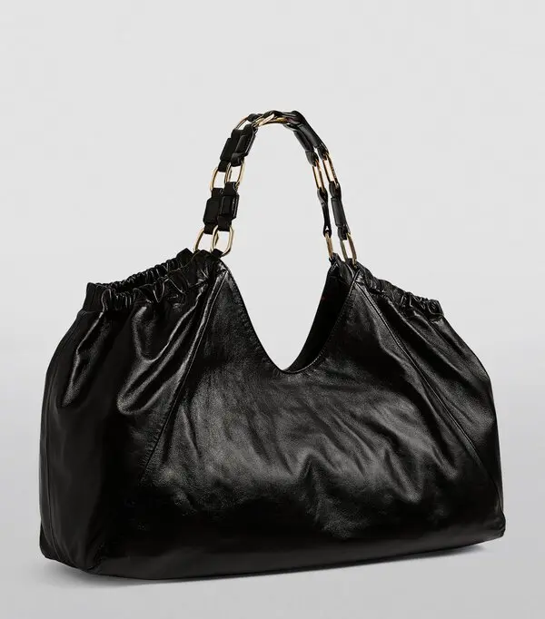 ANINE BING Leather Tote Bag With Chain Strap