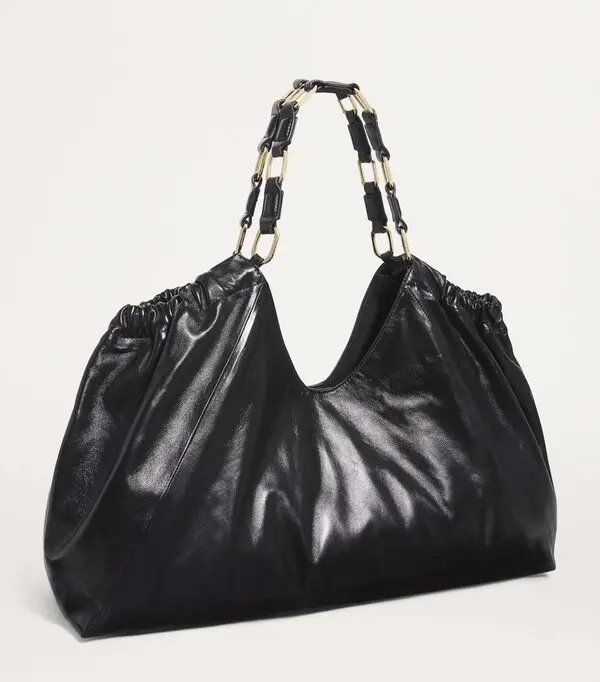 ANINE BING Leather Tote Bag With Chain Strap