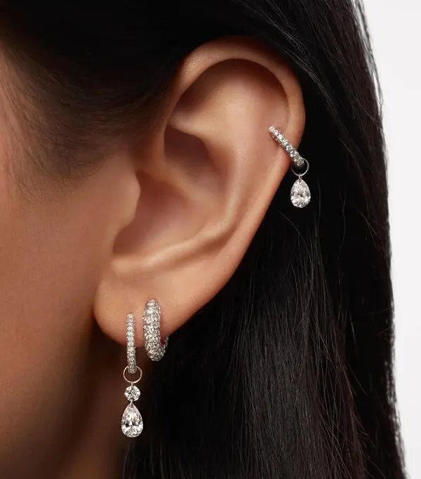 MARIA TASH Petite Floating Double Diamond Single Earring