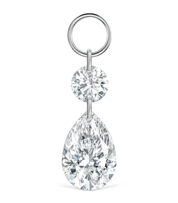 MARIA TASH Grand Floating Double Diamond Single Earring - White