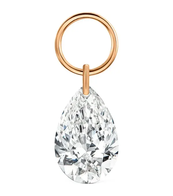 MARIA TASH And Diamond Pear Floating Charm - Rose Gold