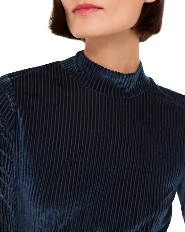 Whistles Velvet Ribbed Top
