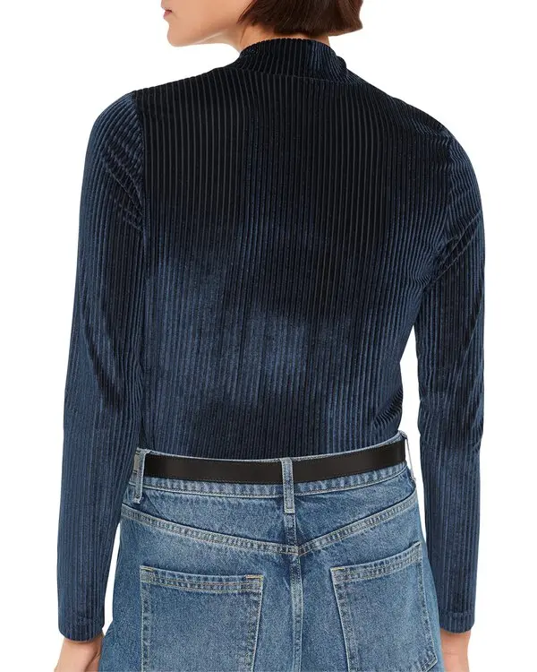 Whistles Velvet Ribbed Top