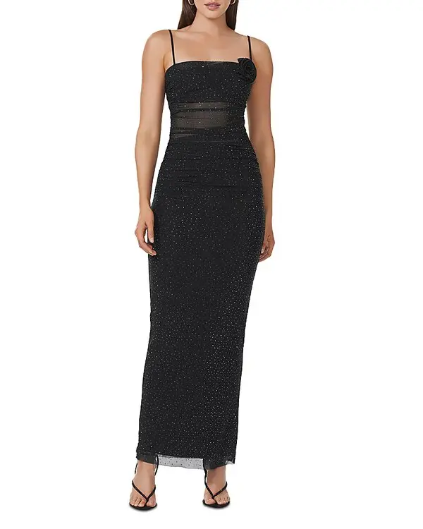 AFRM Jennan Rhinestone Illusion Maxi Dress