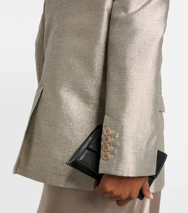 JOSEPH Chapone Metallic Oversized Blazer - Silver