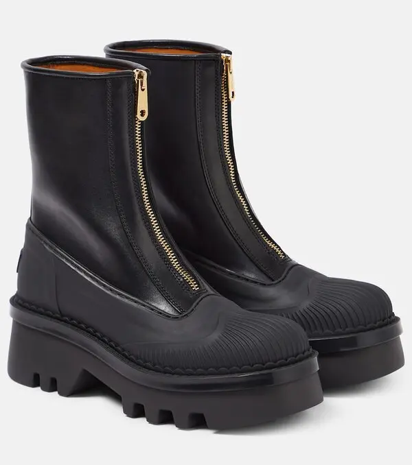 Chloé Raina Leather Ankle Boots