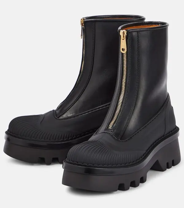Chloé Raina Leather Ankle Boots
