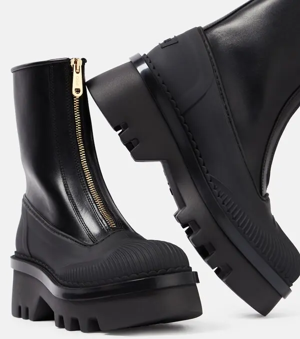 Chloé Raina Leather Ankle Boots