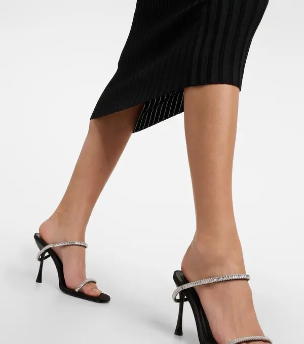 Galvan Rhea Metallic-knit Midi Dress