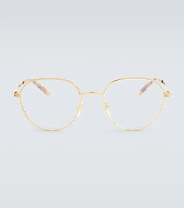 Gucci Round Frame Eyeglasses - Gold