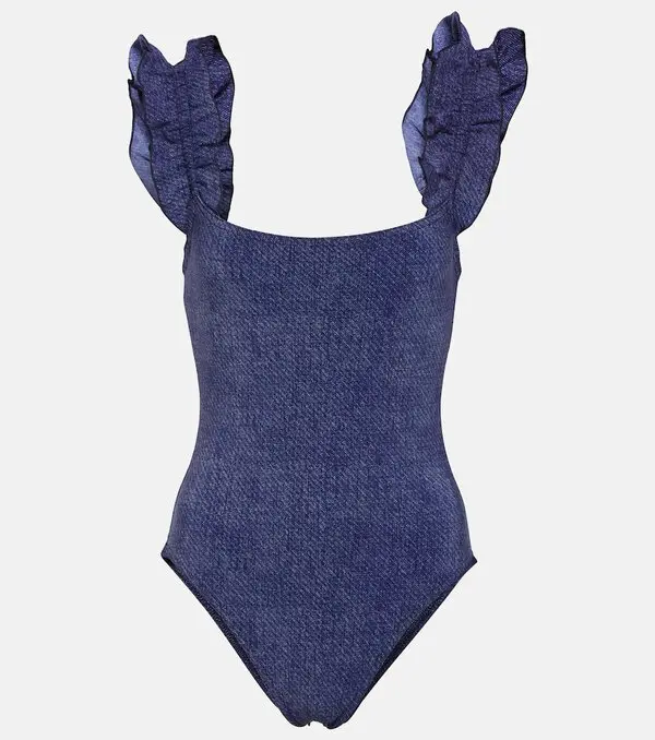 KARLA COLLETTO Nori Ruffled Swimsuit - Blue