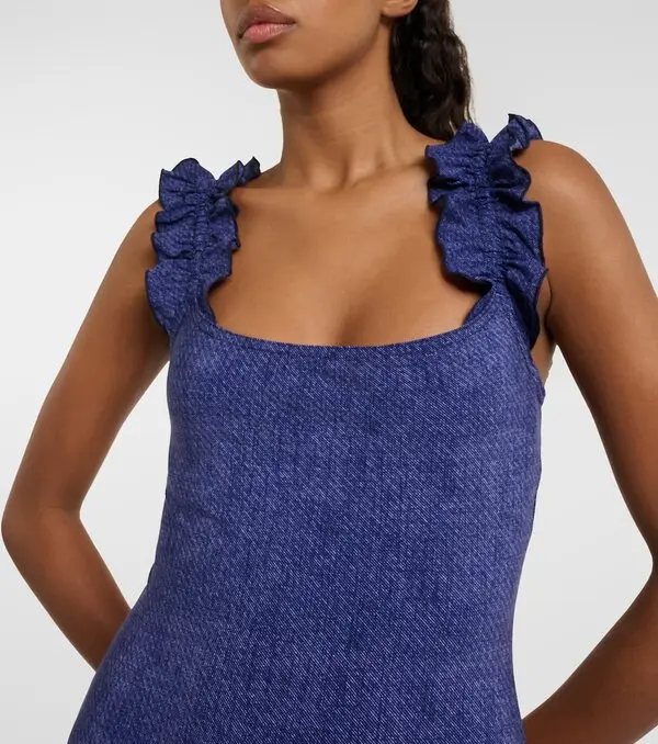 KARLA COLLETTO Nori Ruffled Swimsuit - Blue