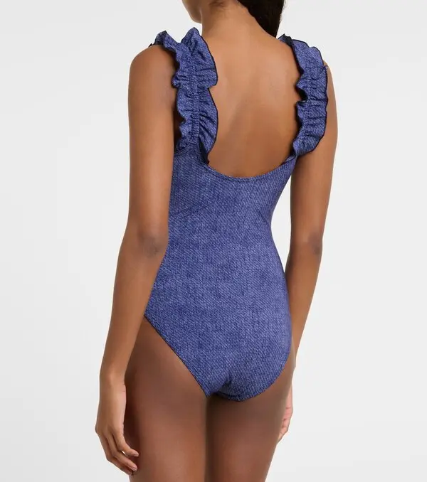KARLA COLLETTO Nori Ruffled Swimsuit - Blue