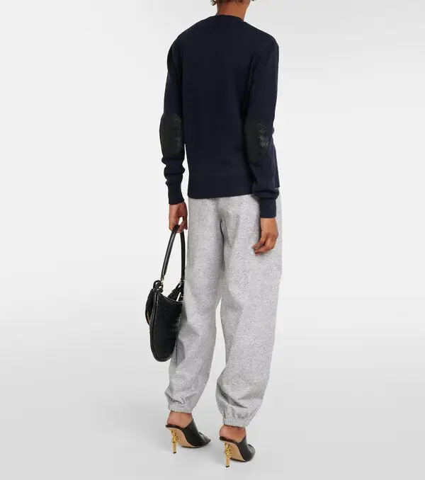 Bottega Veneta Cashmere And Leather Sweater - Blue