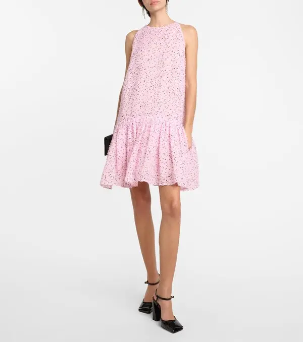 Oscar De La Renta Fil Coupé Minidress - Black