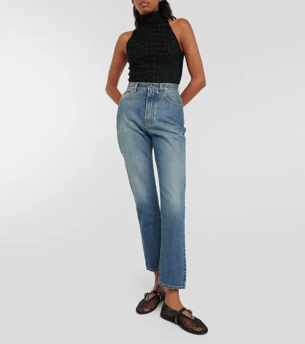 Alaïa Croc-effect Halterneck Bodysuit