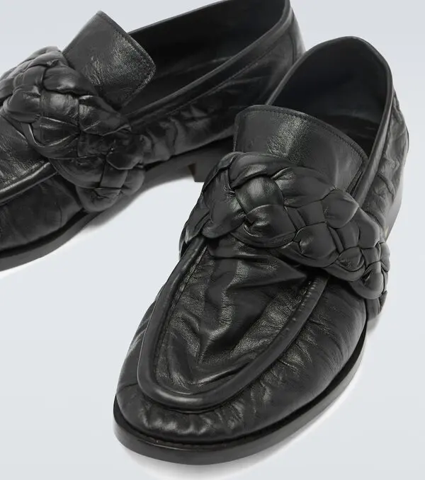 Bottega Veneta Astaire Leather Loafers - Black
