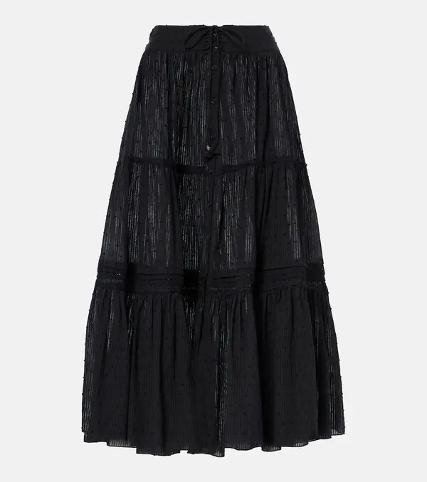 Poupette St Barth Brie Cotton-blend Midi Skirt