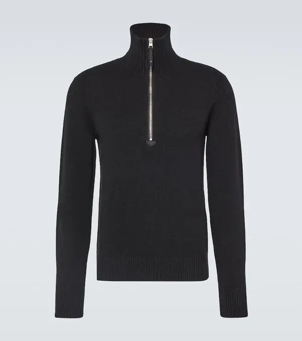 TOM FORD Wool And Cashmere-blend Half-zip Sweater