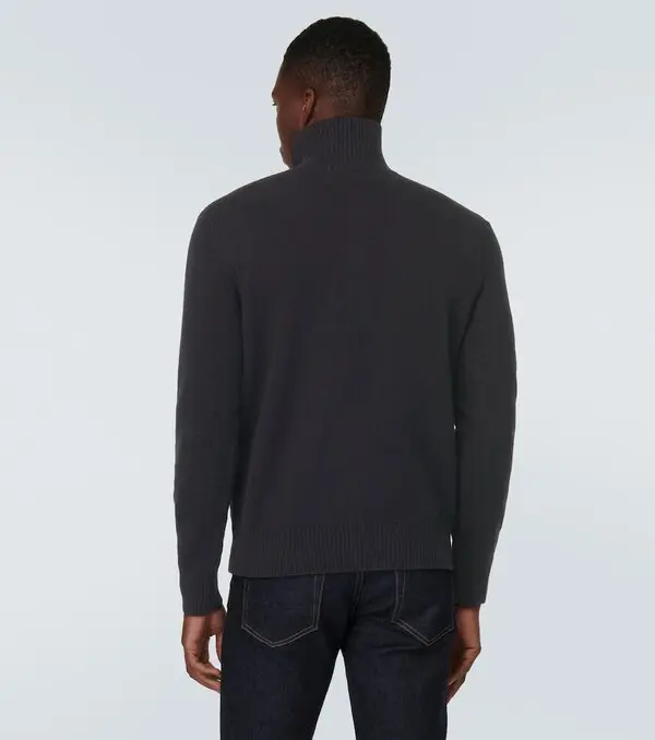 TOM FORD Wool And Cashmere-blend Half-zip Sweater