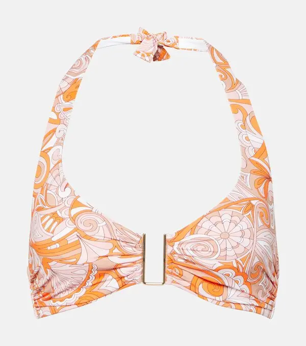 Melissa Odabash Colombia Printed Bikini Top - Orange