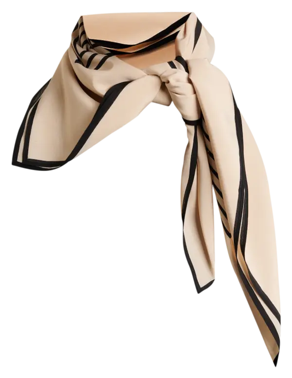 TOTEME Monogram Silk Twill Scarf - Beige