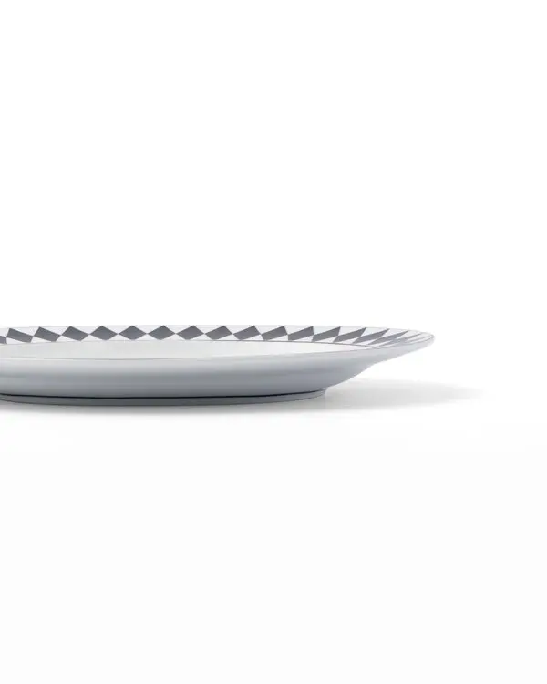 Prada Small Porcelain Plate With Checkerboard Motif