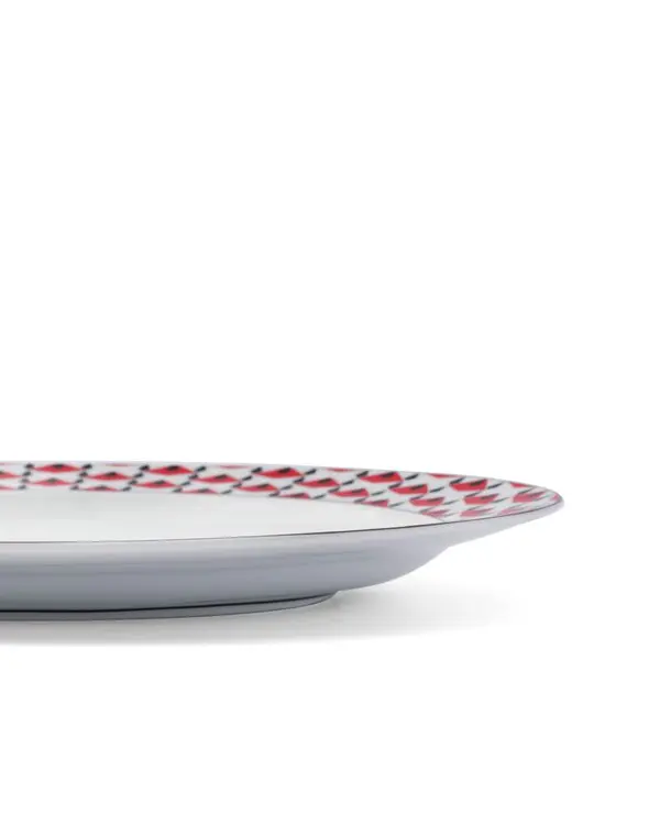 Prada Large Porcelain Serving Plate Vienna Red