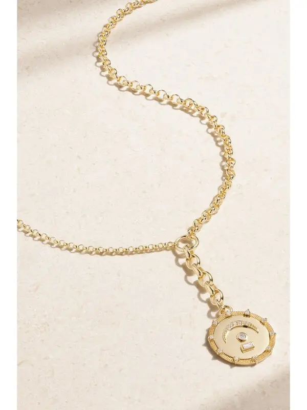 FOUNDRAE Pause Medium Mixed Belcher Extension 18-karat Diamond Necklace