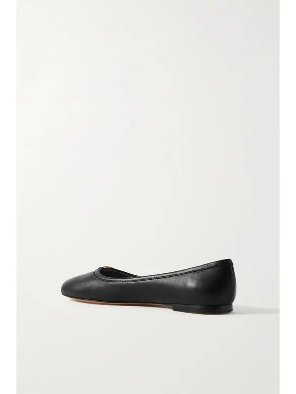 Chloé Net Sustain Marcie Embellished Leather Ballet Flats - Black