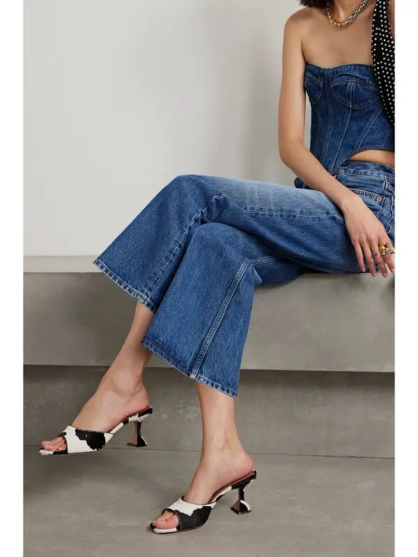 Amina Muaddi Lupita Calf Hair Mules