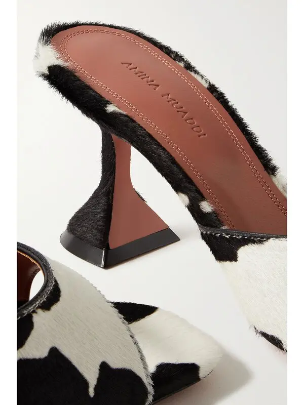 Amina Muaddi Lupita Calf Hair Mules