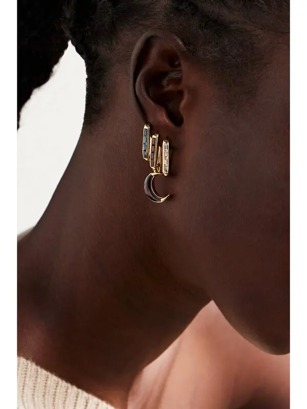 Foundrae Fob 18-Karat Diamond Single Hoop Earring - Gold