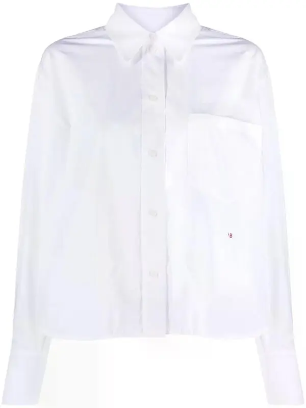 Victoria Beckham Logo-embroidered Poplin Shirt - White