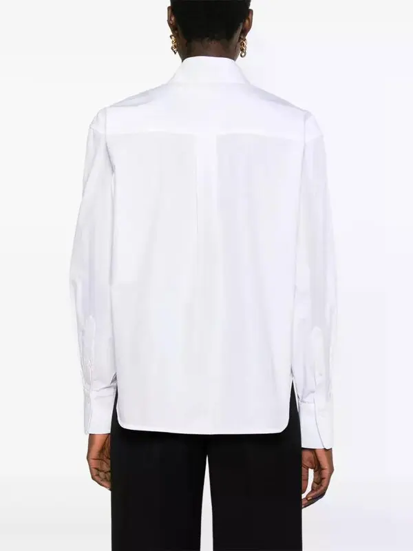 Victoria Beckham Logo-embroidered Poplin Shirt - White