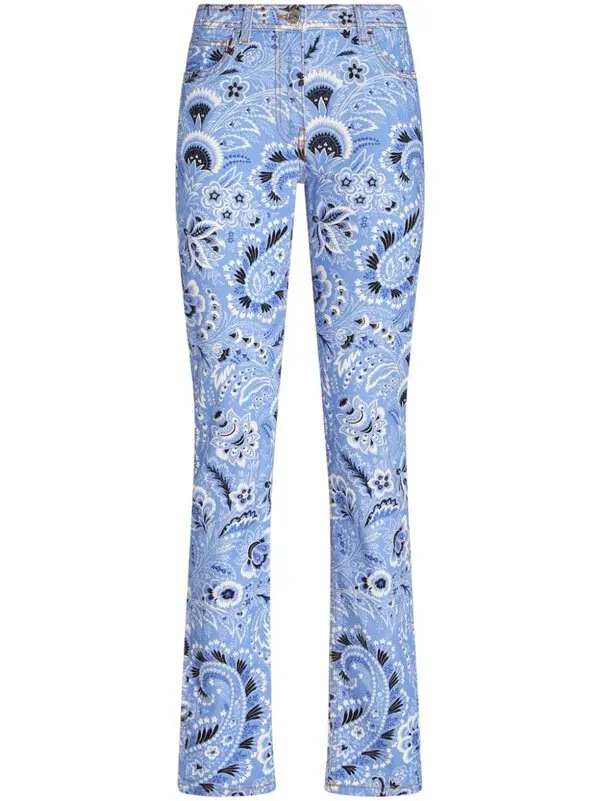 Etro Bandana-print Skinny Jeans - Blue