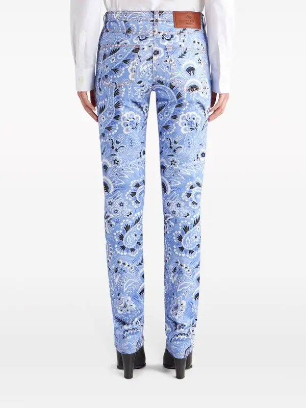 Etro Bandana-print Skinny Jeans - Blue