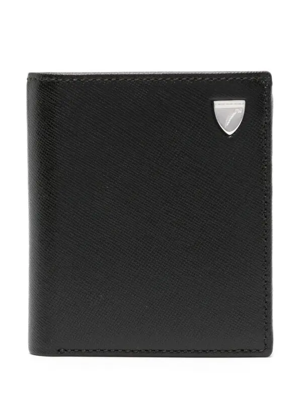 ASPINAL OF LONDON Logo-plaque Saffiano Billfold Wallet - Black