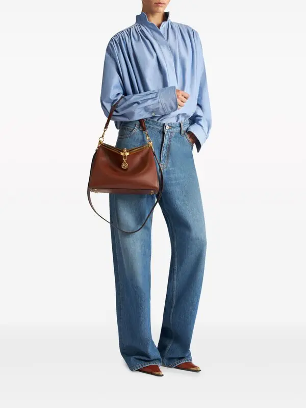Etro Pegaso Embroidered Wide-leg Jeans - Blue